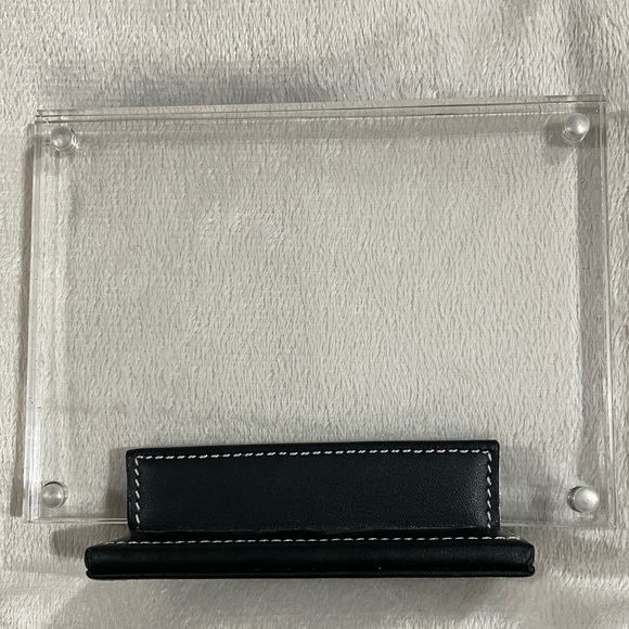 Coach | Accents | Coach Black Leather Stand With Acrylic Magnetic Frame ...